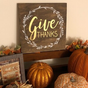 Give Thanks Vinyl Stencil Give Thanks Vinyl Decal Leaf - Etsy