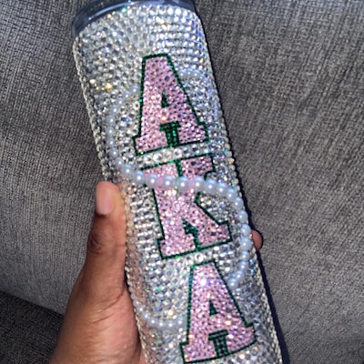 Personalized Alpha Kappa Alpha Bling Tumbler-aka-custom Rhinestone ...