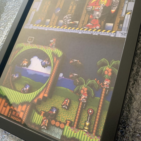 Sonic the Hedgehog Large Shadow Box Diorama 3D Pop Art - Etsy