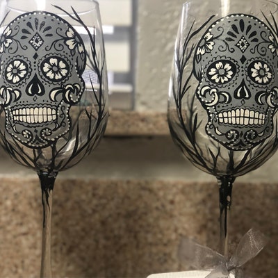 Hand Painted Lemon Wine Glass Citrus Stemware Lemon Slice - Etsy