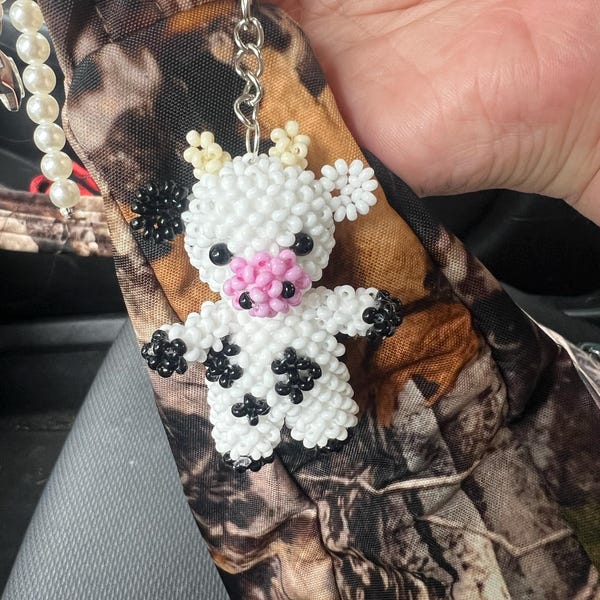 Beaded Cow Keychain/amigurumi - Etsy