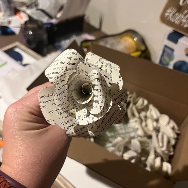 Book Roses, Book Page Flowers, Literary Gift, Bibliophile, Bookworm ...