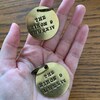 Thick Double Sided Brass Key Tag Labels Any Custom Text Super Quality ...