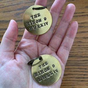 Thick Double Sided Brass Key Tag Labels Any Custom Text Super Quality ...