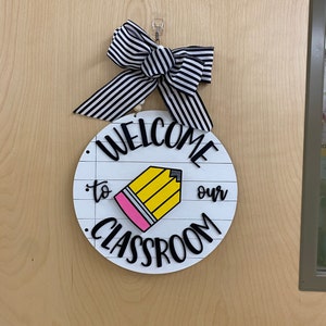 Interchangeable Personalized Classroom Door Sign, Teacher Gift, Back to ...