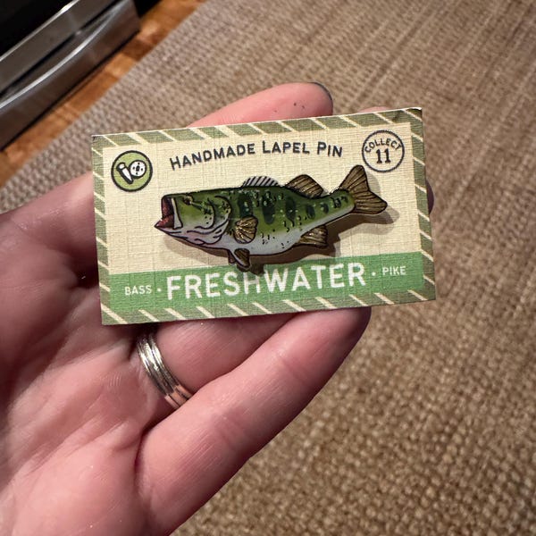 Largemouth Bass Fish Lapel Pin - Etsy