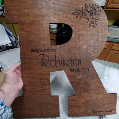 Monogram Wedding Guest Book Letter Sign, Wedding Guest Book ...