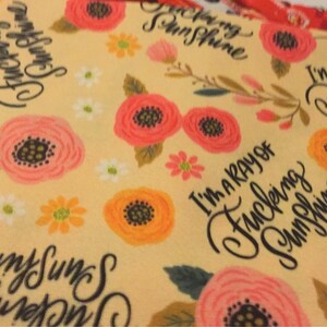 Floral Swear Fabric Pretty Sweary I'm A Ray of F'ing Sunshine by ...