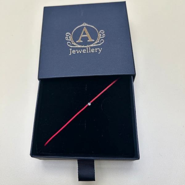 Diamond String Bracelet, 14k Gold & Diamond Friendship Bracelet, Silk ...