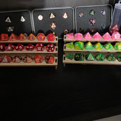 Dice Display Rack 7 Polyhedral Dice Sets Wooden Laser Cut PVA Required ...