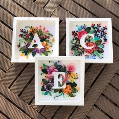 Quilling Personalized J Letters A to Z Wallart for Couple - Etsy