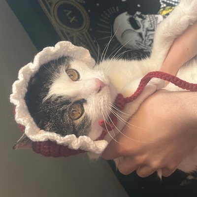 Crochet Cat Bonnet Crochet Cat Hat Handmade Cat Hat Cat Gift Cat ...