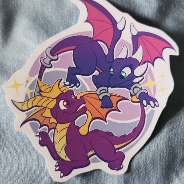 Spyro and Cynder the Dragon Stickers Cute Vinyl - Etsy