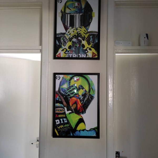 Valentino Rossi Wall Art, Art Print, Rossi VR46 Poster, Motorcycle Gift ...