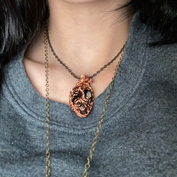 Made to Order - Antiqued Copper Witch Broom Pendant With Straight ...