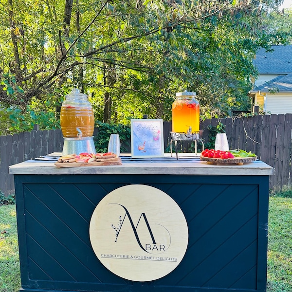 Custom Circular PVC Sign for Mobile Charcuterie Cart in Full Color Logo ...