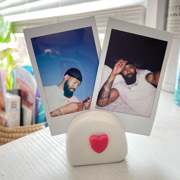 Handcrafted Photo Stand / Polaroid Photo Stand / Handshaped From Clay ...