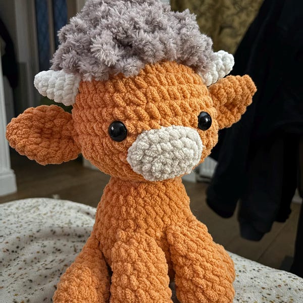 Amigurumi Highland Cow Pattern, Plush Pattern, Stuffed Highland Cow Toy ...