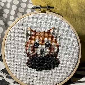 Red Panda Bundle Cross Stitch Pattern PDF Red Panda Smiling Red Panda ...