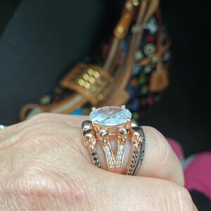 Four Head Skull Ring 7ct Black Diamond Unique Oval Cut Hand | Etsy