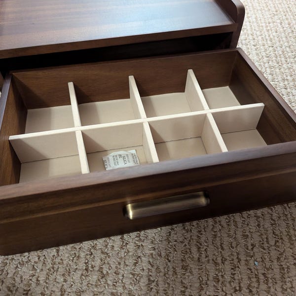 Custom Engraved Office Tea Station With Tea Bag Drawer Solid Wood Tea ...