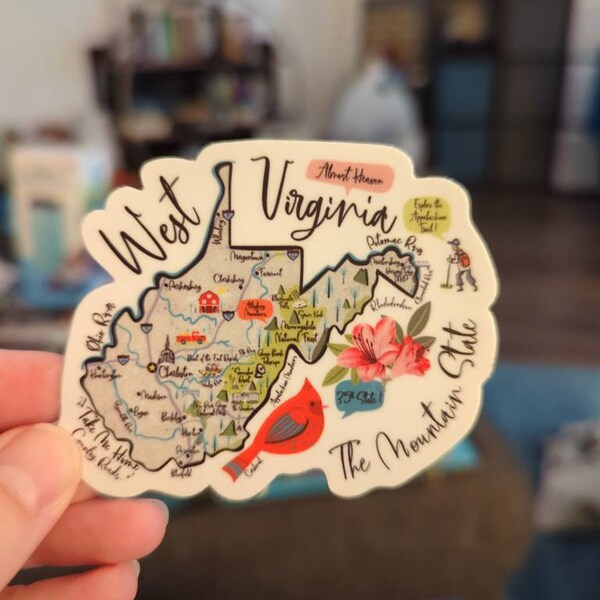 West Virginia State Vinyl Sticker - Etsy