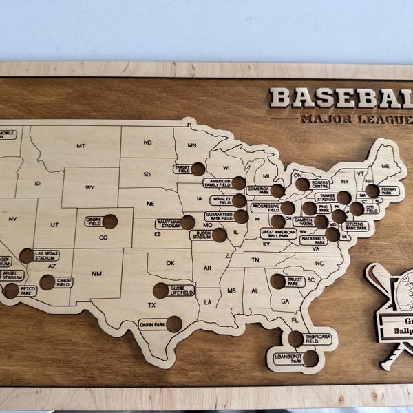 MLB Stadium Map, Baseball Stadium Map, Pro Baseball Stadium Tracker ...