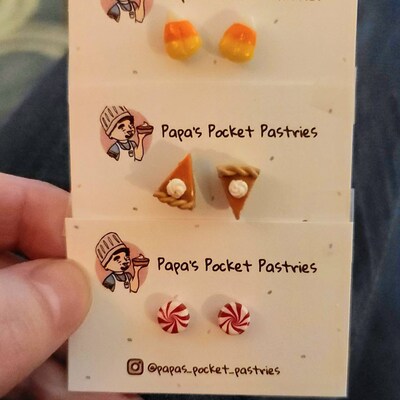 Mini Pumpkin Pie Dangle Earrings, Polymer Clay Food / Thanksgiving ...