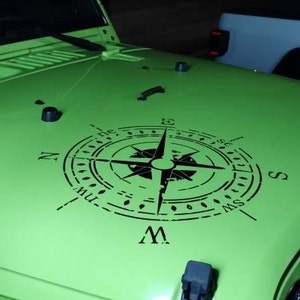Vinyl Distressed Style Compass Hood Decal Window Decal Fits Jeep ...