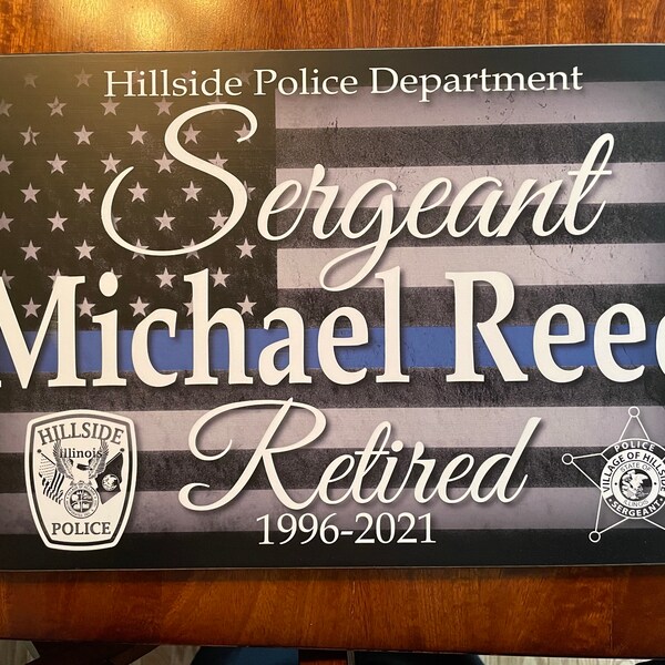 Police Officer Retirement Sign, Police Retired Sign, Police Gift ...