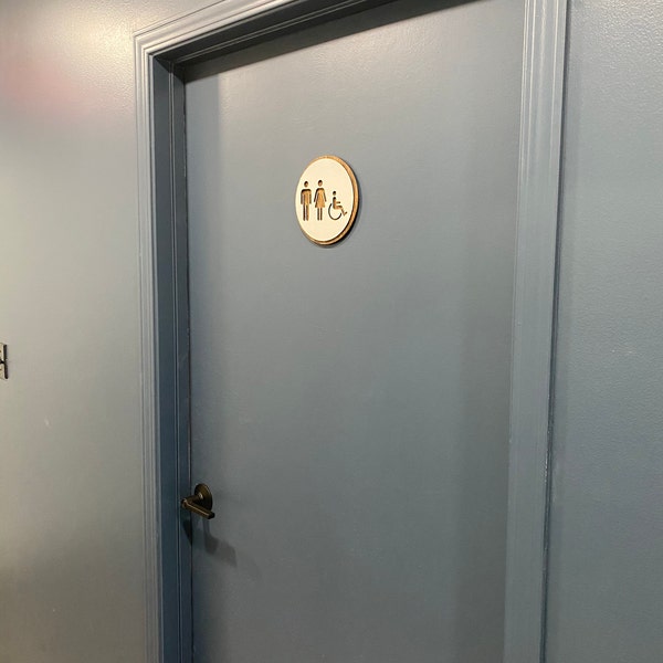 Female Restroom Door Sign. Metal Bathroom Sign. Women's Toilet. Modern ...