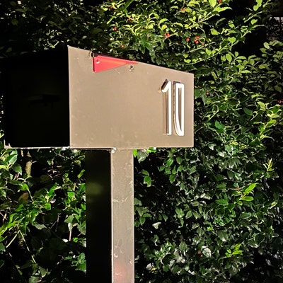 4 Inch Modern House Numbers Custom Address Sign Art Deco Mailbox Door ...