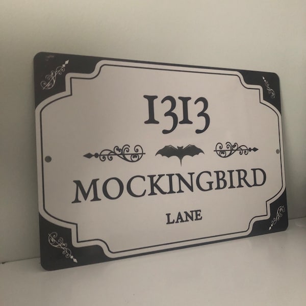 1313 Mockingbird Lane Halloween Sign Metal Print Sign the Munsters With ...