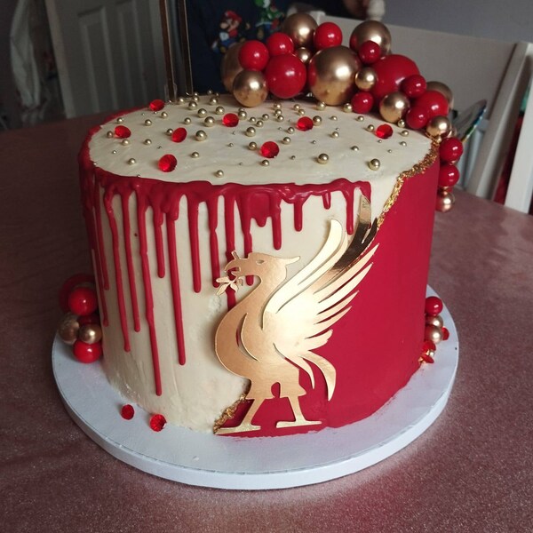 Liverbird Cake Charm and Age, Gold Mirror Age and Liverbird Topper ...