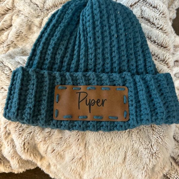 Name Patch for Crochet or Knit Beanie Hat, Baby Hats, Stockings, Sew In ...