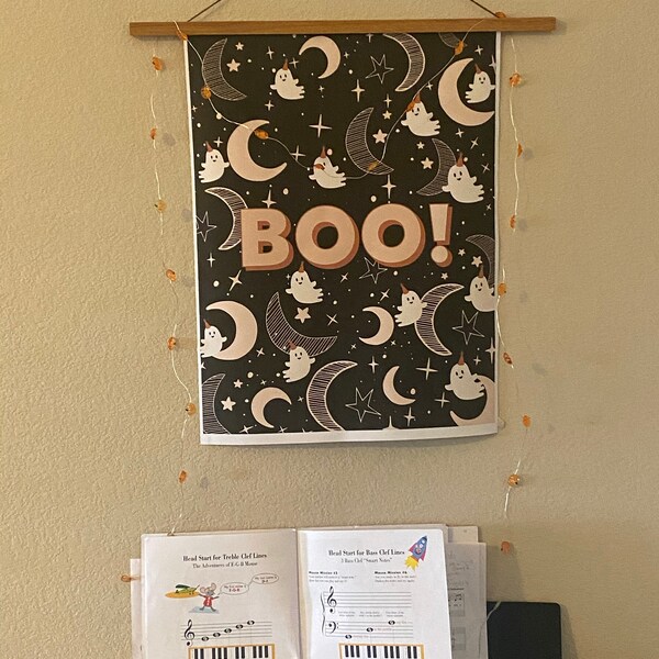 Boo Halloween Printable, Pink Halloween Decor, Trick or Treat Sign, Kid ...