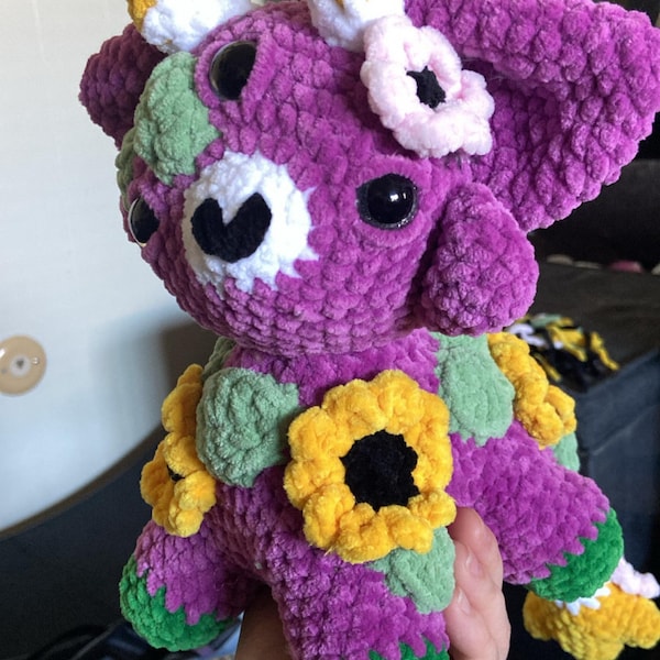 Pink Floral Monster - Crochet Pattern - Etsy