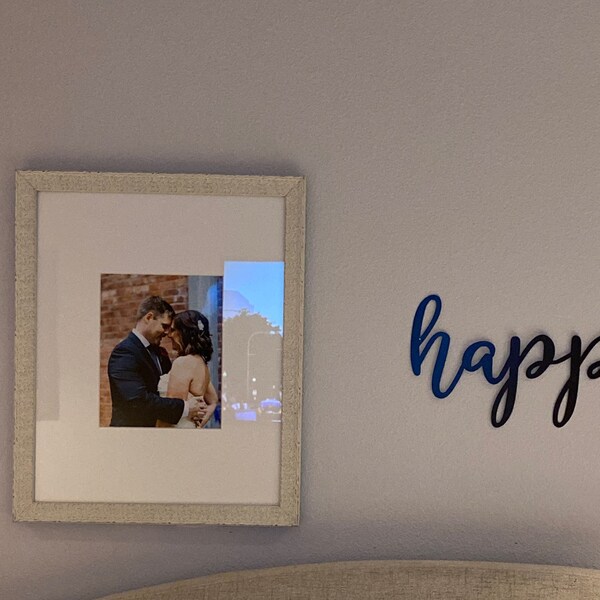 Happy Metal Sign - Metal Wall Art - Happy Word Sign - Metal Words ...