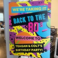 Editable 80s Party Welcome Sign, Back to the 80s, Throwback Party ...