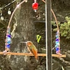 HUMMINGBIRD SWING, Blue Beads; Hummingbird Perch, Copper Wire; Handmade ...