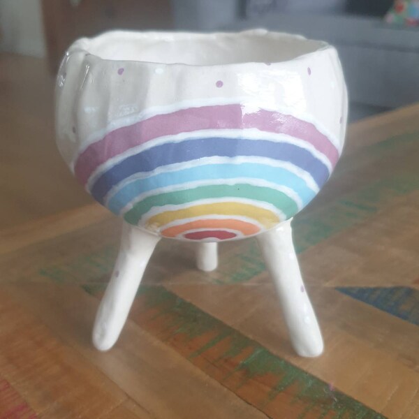 The Rainbow Pot Collection 2! Ceramic, Handmade Planter, Succulent Pot ...