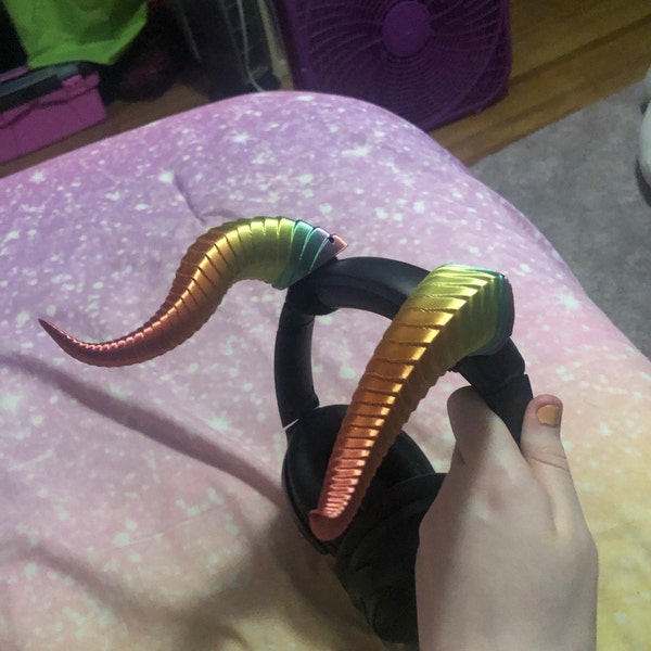 Dragon Horns for Headset | 3D Printed Horns for Headphones | Satyr Horn ...