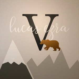 Bear Name Vinyl Wall Decal Nursery Baby Boy Girl Kids Room Decor ...