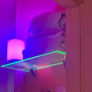 18l Neon Acrylic Wall Shelf With Metal Brackets 8wide 1/4 Acrylic ...