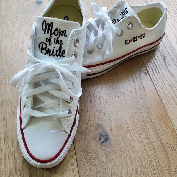 Embroidered Converse Sneakers: Mother of the Bride, Bridal Party Shoes ...