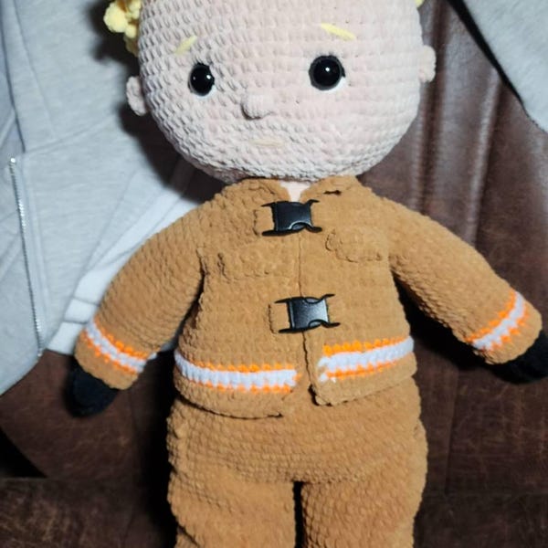 Firefighter Crochet Pattern (eng, Ukr, Ger). Amigurumi Fireman Pattern ...