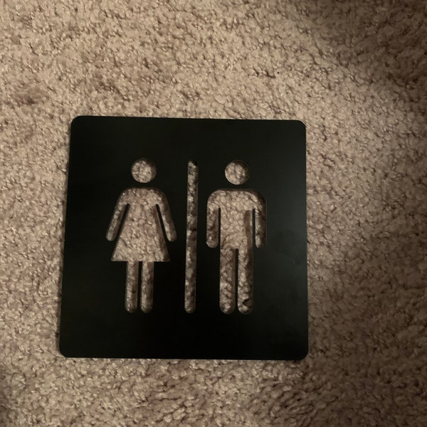 Square Bathroom Signs. Unisex Restroom Sign Gold. All Gender Restroom ...