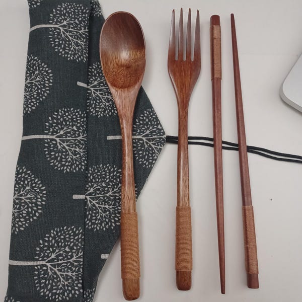 Coconut Cutlery Set | on the Go | Sustainable | Travel | Eco Friendly ...