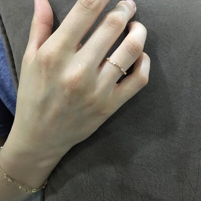 Minimalist 14k Solid Gold Ring, Stacking Ring, Thin Gold, Stackable ...