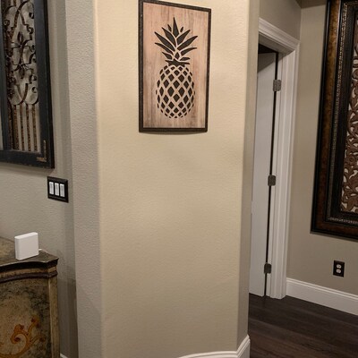 Pineapple Wall Decor, Pineapple Art, Tropical, Kitchen Decor, Rustic ...